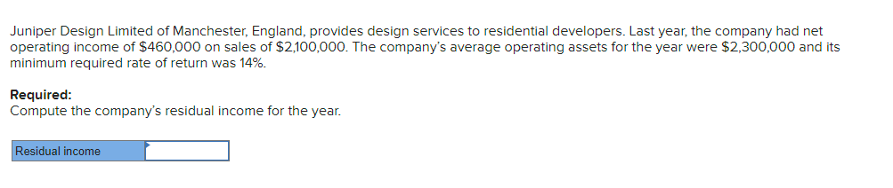 Solved Juniper Design Limited of Manchester, England, | Chegg.com