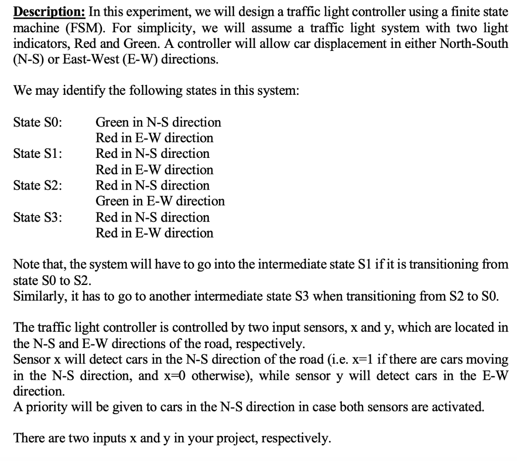 Solved Description: In this experiment, we will design a | Chegg.com