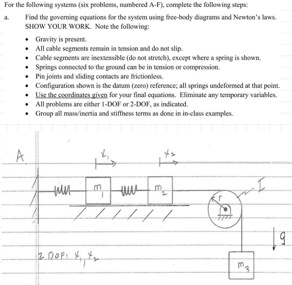 For the following systems (six problems, numbered | Chegg.com