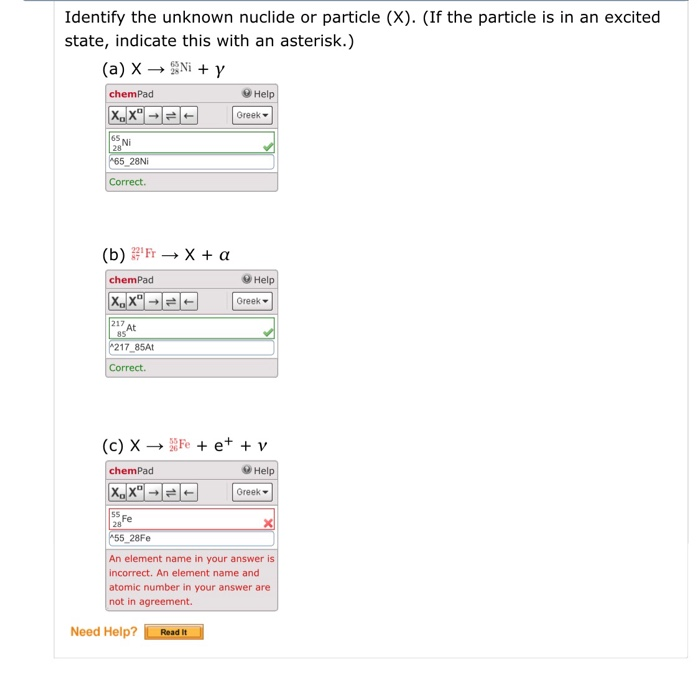 Solved Identify the unknown nuclide or particle (X). (If the | Chegg.com