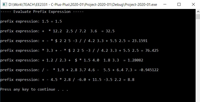 Solved Define a function to evaluate prefix expression in | Chegg.com