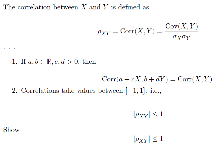 The correlation between X and Y is defined as | Chegg.com