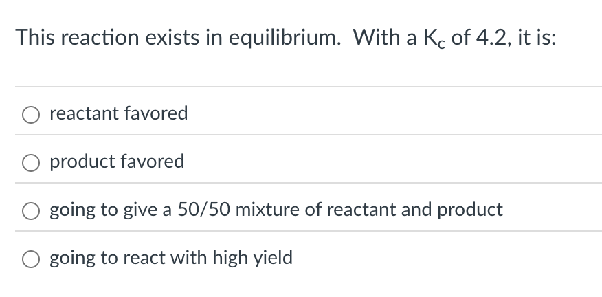 Solved This reaction exists in equilibrium. With a | Chegg.com