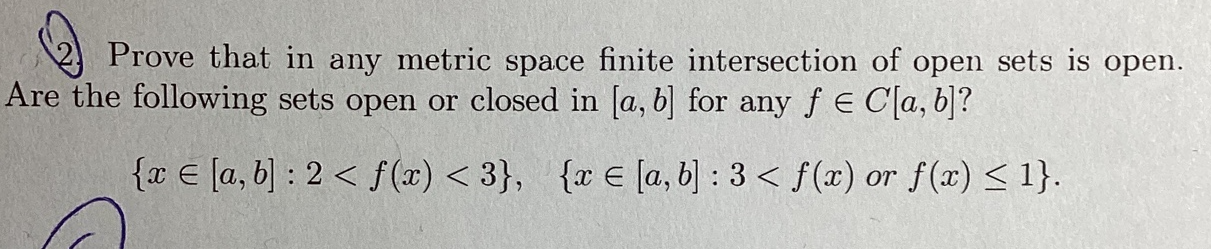 Solved (2) Prove that in any metric space finite | Chegg.com