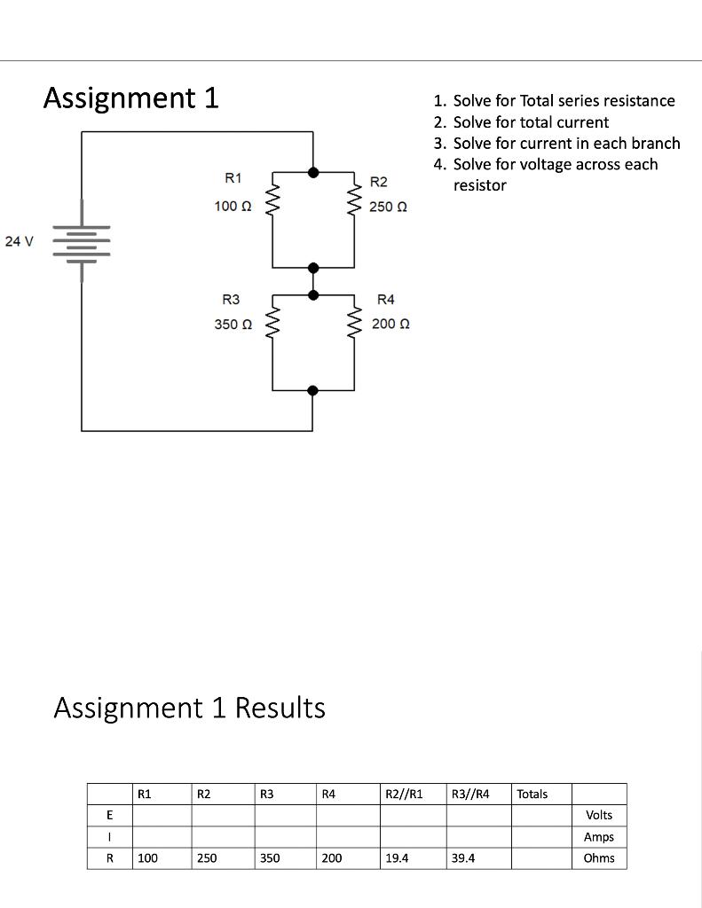 Solved Assignment 1 1. Solve for Total series resistance 2. | Chegg.com