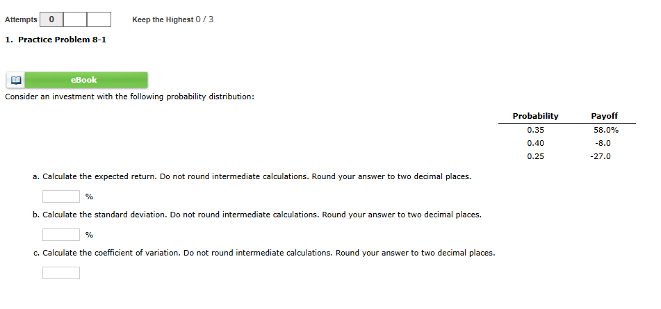 Solved Attempts 1. ﻿Practice Problem 8-1 ﻿Consider an | Chegg.com