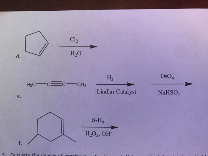 Solved Calculate the degree of unsaturation (hydrogen | Chegg.com