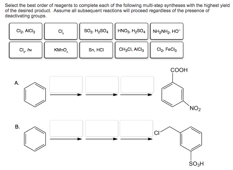 Solved Select the best order of reagents to complete each of | Chegg.com Solved Select the best order of reagents to complete each of | Chegg.com