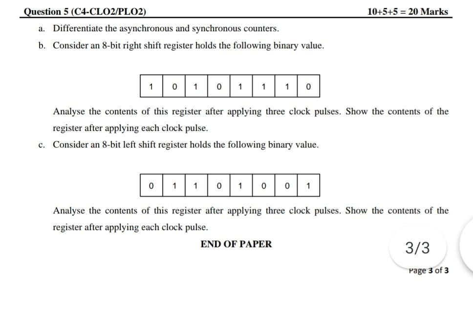 Solved 10+5+5 = 20 Marks Question 5 (C4-CLO2/PLO2) a. | Chegg.com