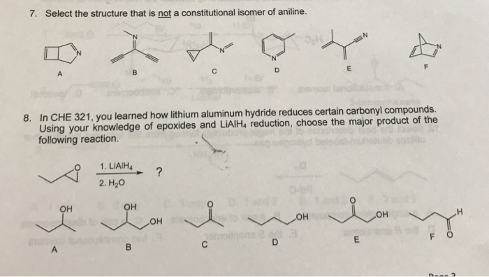 Solved 7. Select the structure that is not a constitutional | Chegg.com