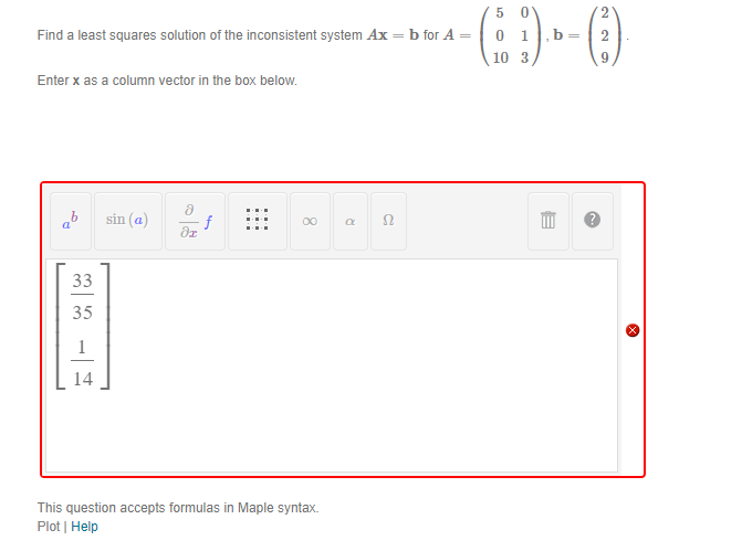Solved Find a least squares solution of the inconsistent | Chegg.com