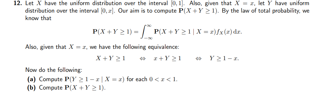 Solved 12. Let X have the uniform distribution over the | Chegg.com