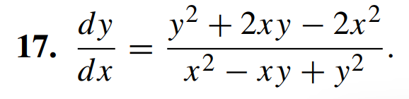 Solved dxdy=x2−xy+y2y2+2xy−2x2 | Chegg.com