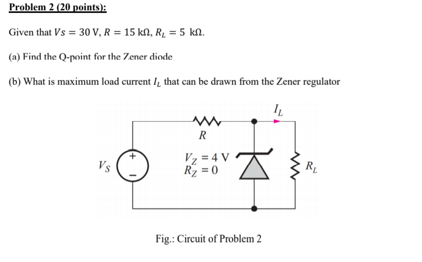 Solved Problem 2 (20 points): Given that Vs = 30 V, R = 15 | Chegg.com