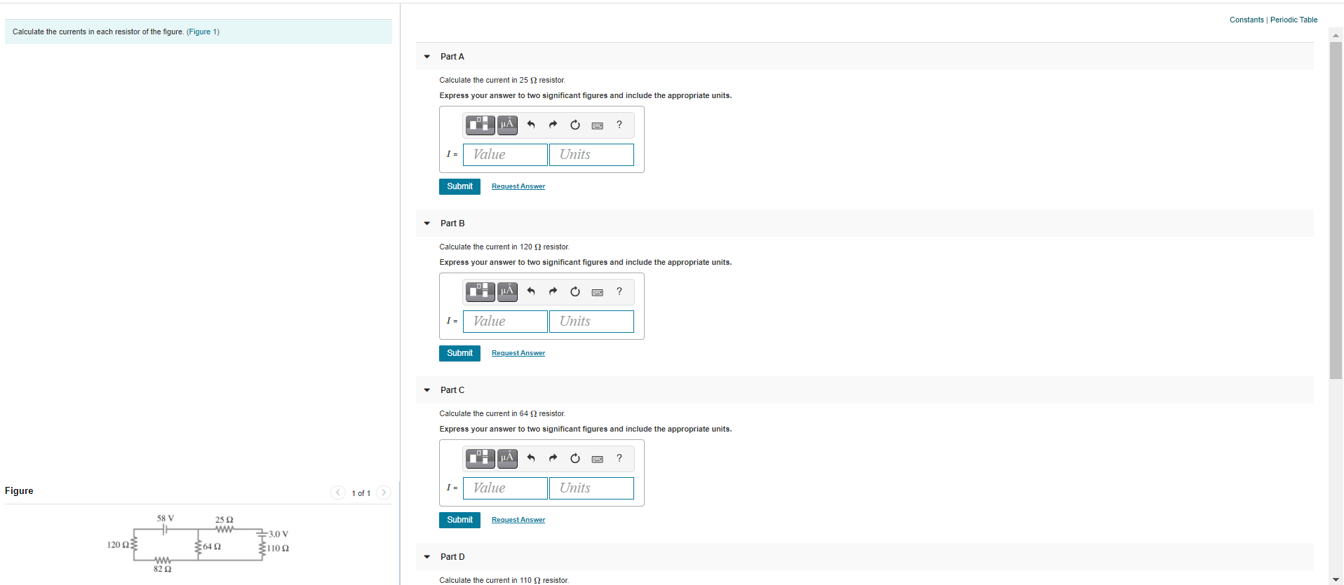 Solved Constants Periodic Table Calculate The Currents In