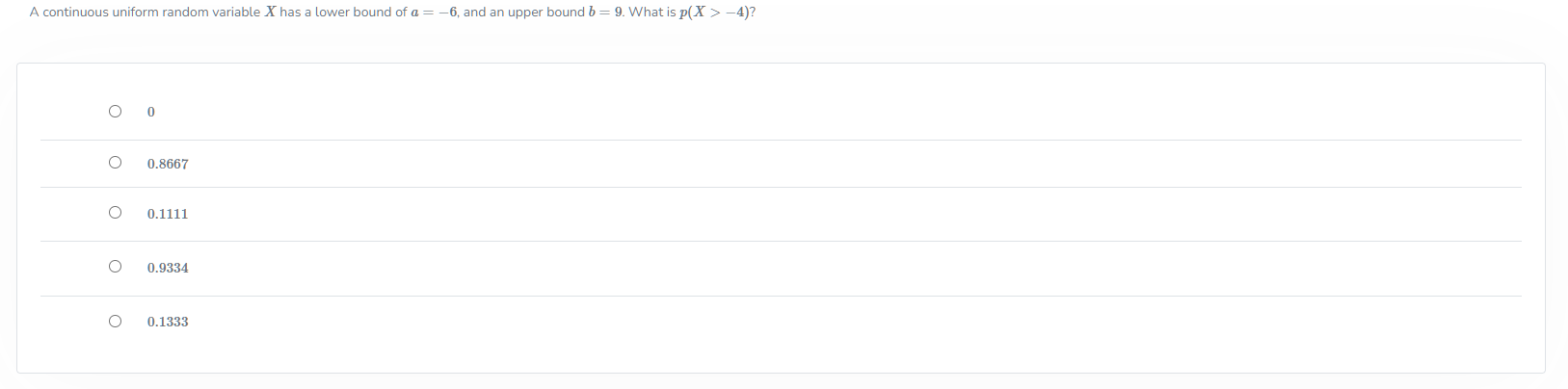 Solved A continuous uniform random variable X has a lower | Chegg.com