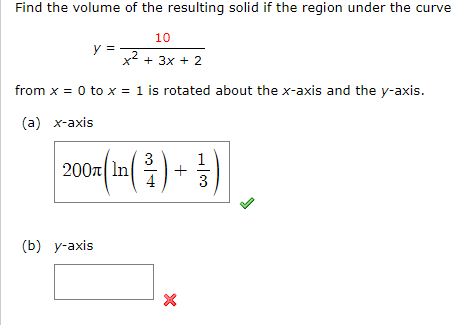 Solved Find the volume of the resulting solid if the region | Chegg.com