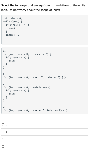 Solved How many times does the function execute a break | Chegg.com