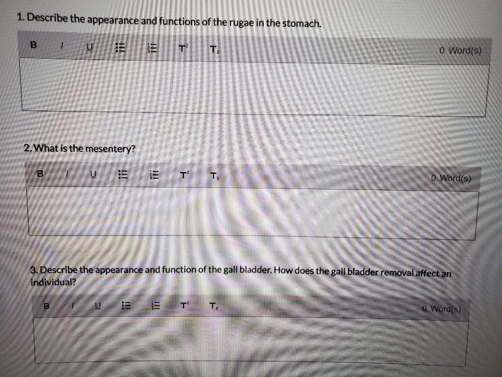Solved 1. Describe the appearance and functions of the rugae | Chegg.com