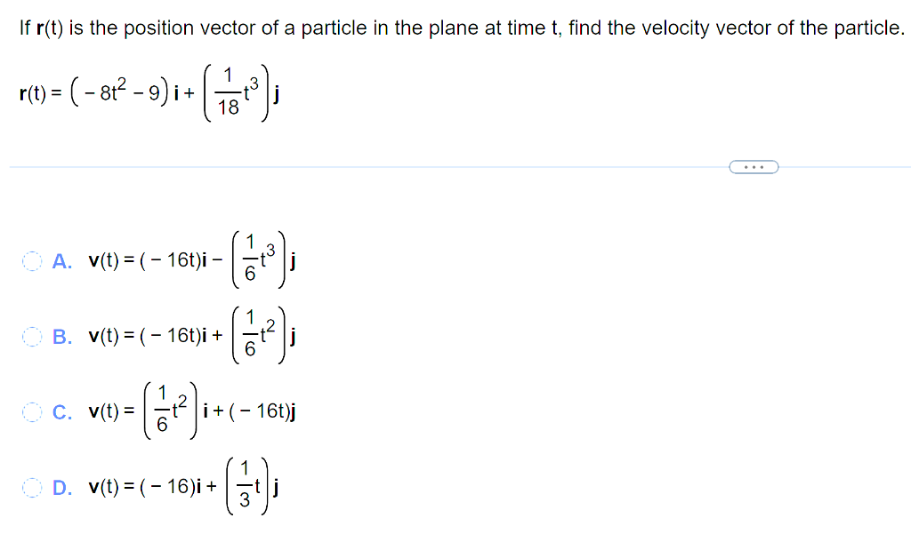 Solved If r(t) is the position vector of a particle in the | Chegg.com