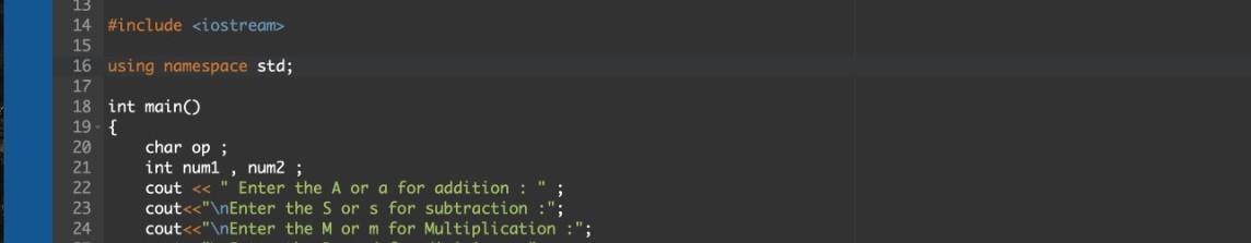 Solved 13 14 #include 15 16 using namespace std; 17 18 int | Chegg.com