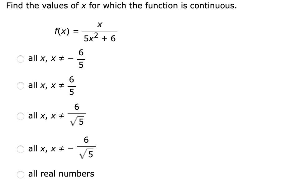 Solved Find the values of x for which the function is | Chegg.com