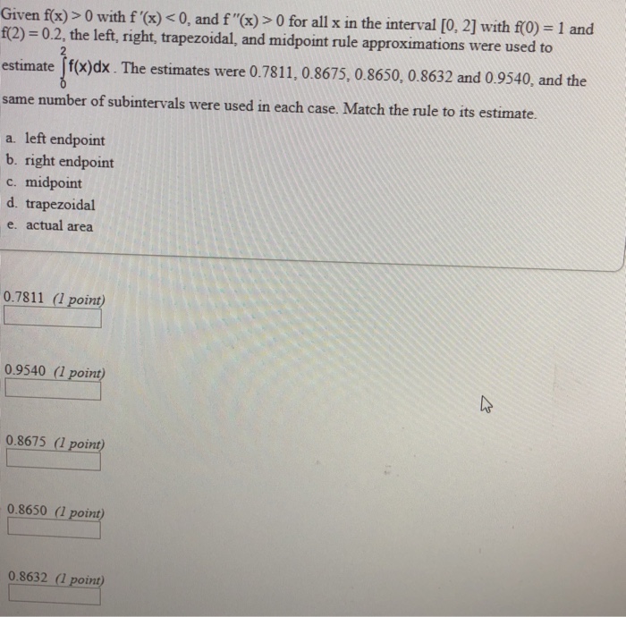 Solved Given fx)>0 with f x) 0 for all x in the | Chegg.com