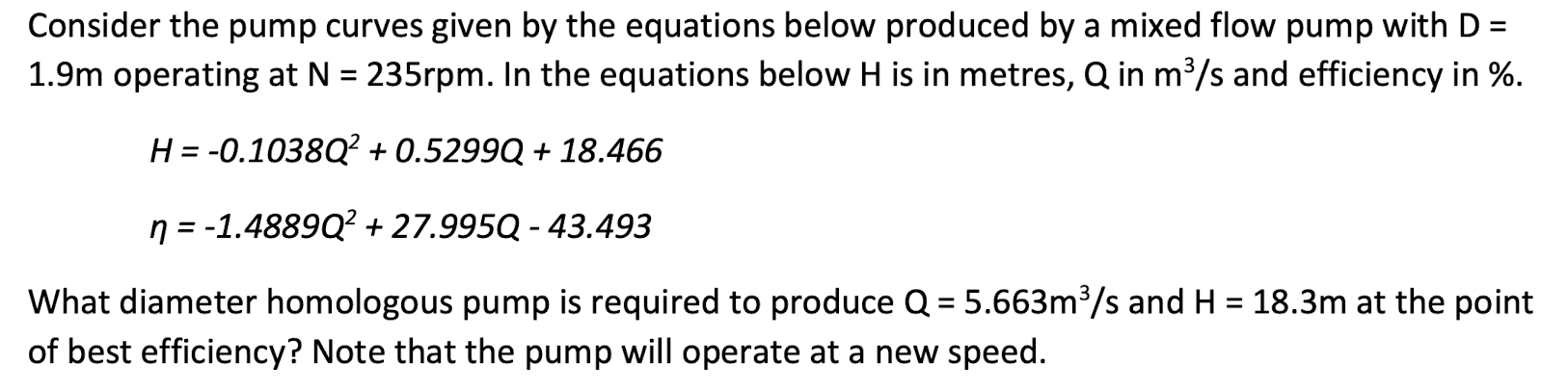 Solved Consider the pump curves given by the equations below | Chegg.com