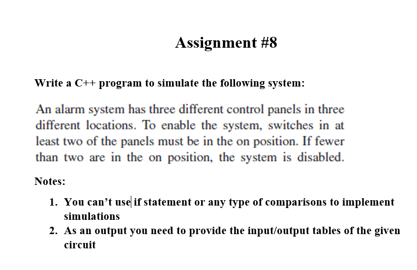 Solved Write a C++ program to simulate the following system: | Chegg.com
