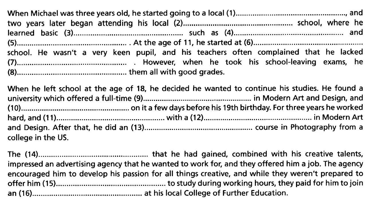 Solved 2 Complete the passage on the next page with a | Chegg.com