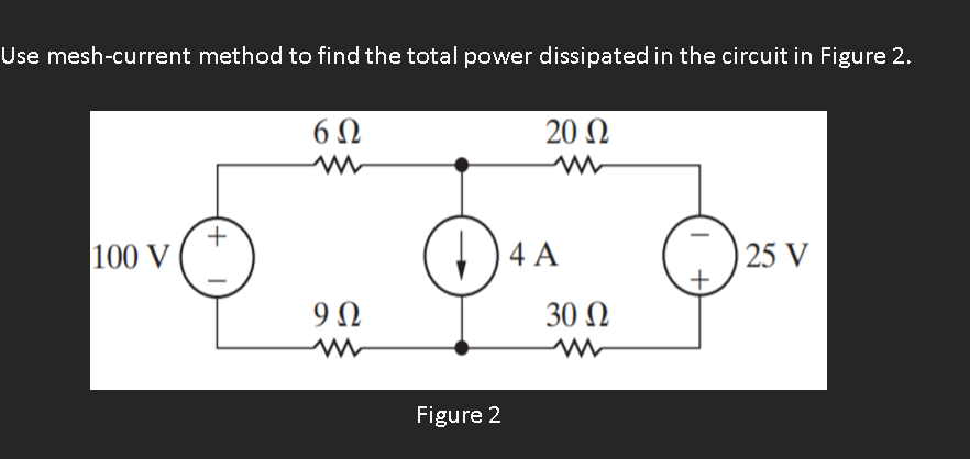 Solved Use mesh-current method to find the total power | Chegg.com