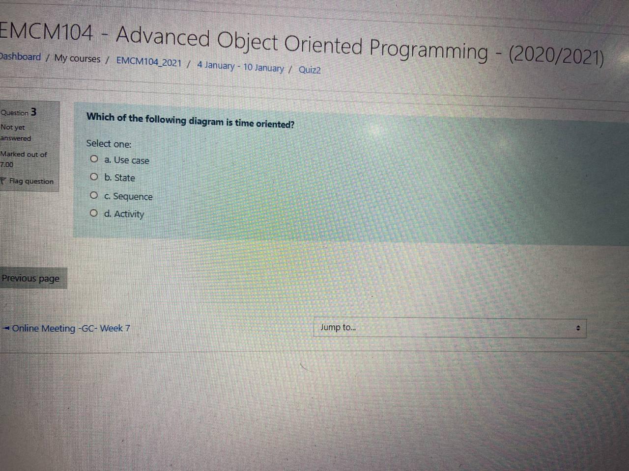 Solved EMCM104 - Advanced Object Oriented Programming - | Chegg.com