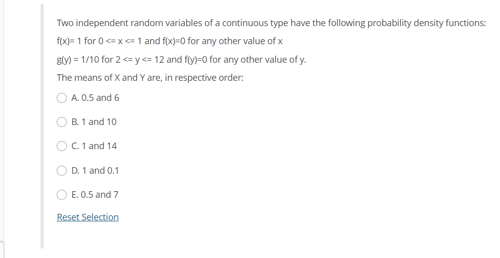 Solved Two independent random variables of a continuous type | Chegg.com