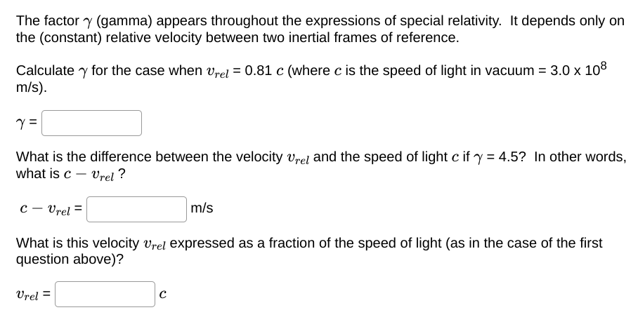 Solved The factor γ (gamma) appears throughout the | Chegg.com
