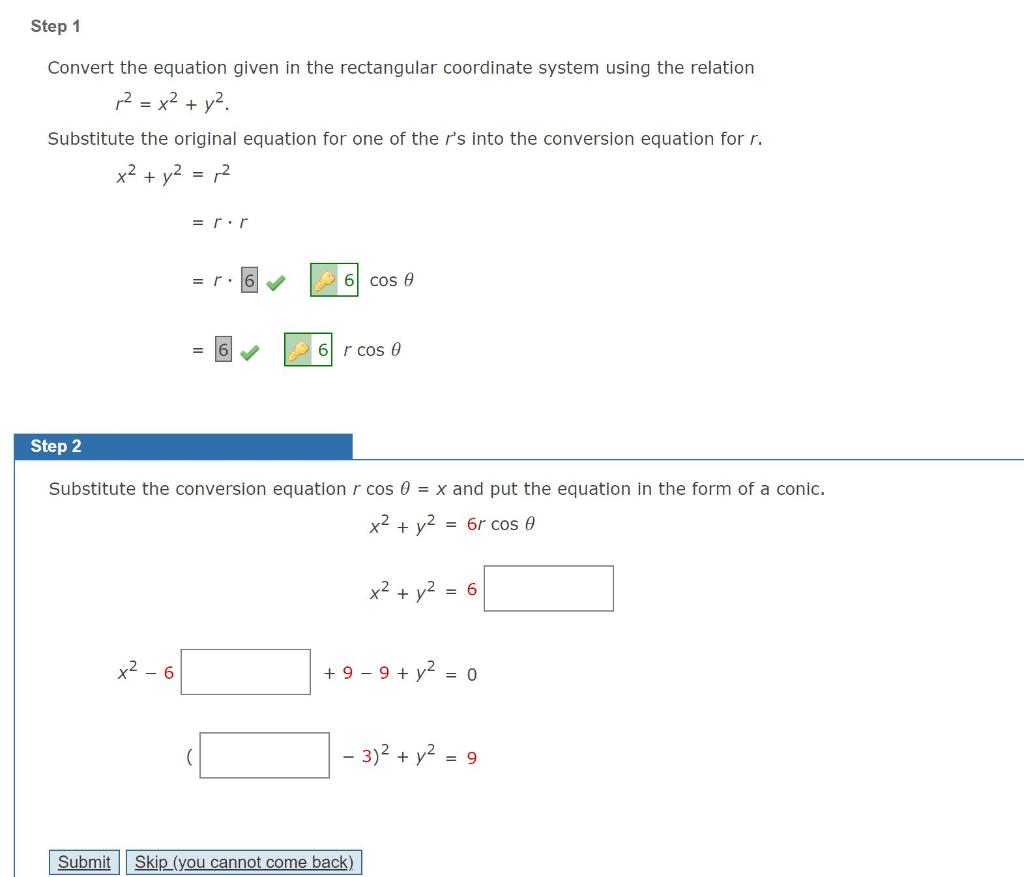 [Solved]: Convert the equation given in the rectangular co