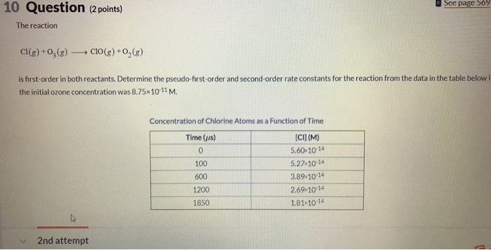 Solved 10 Question (2 points) e See page 569 The reaction | Chegg.com Solved 10 Question (2 points) e See page 569 The reaction | Chegg.com