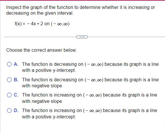 Solved Inspect the graph of the function to determine | Chegg.com
