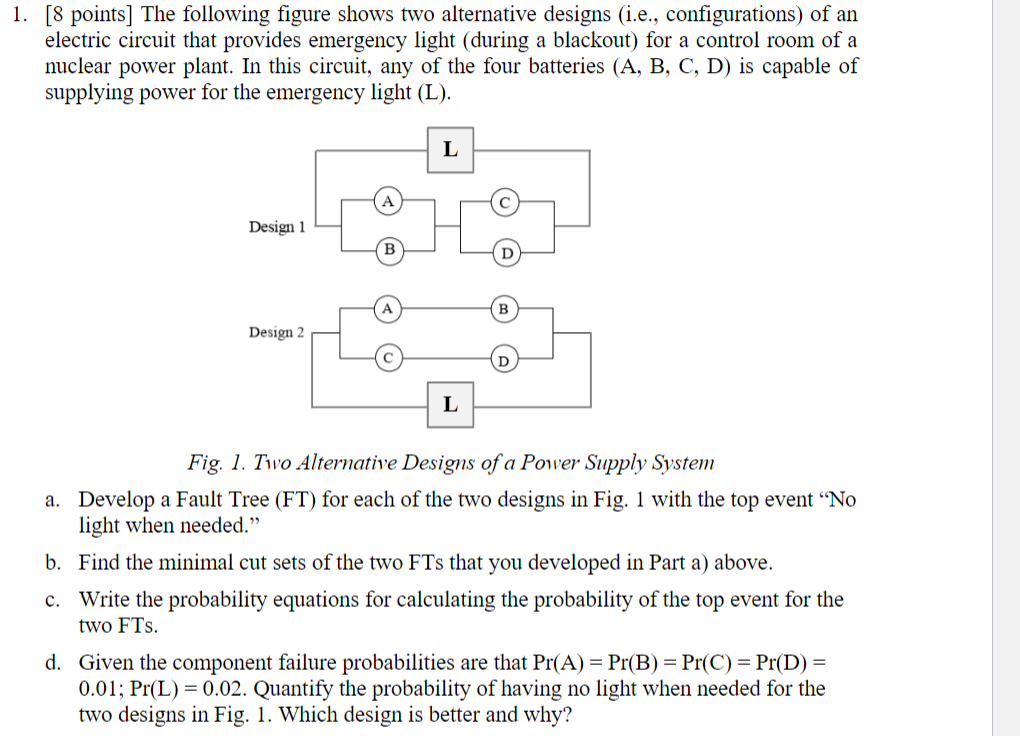 1. [8 points] The following figure shows two | Chegg.com
