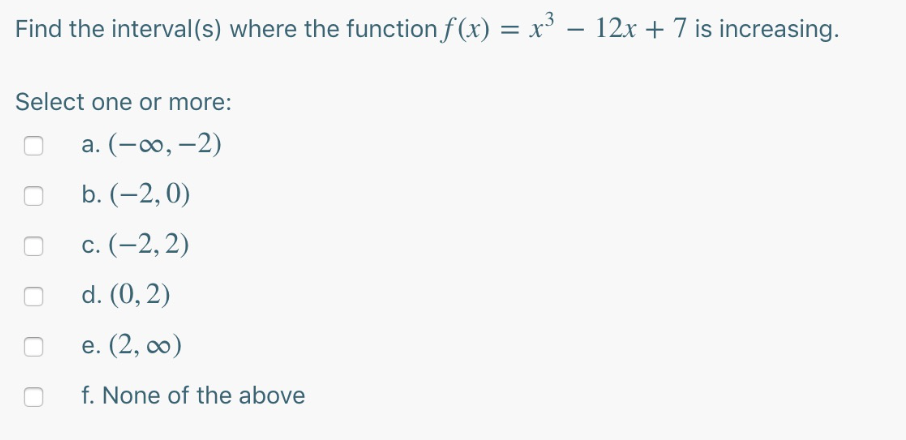 Solved Find the interval(s) where the function f(x) = x – | Chegg.com