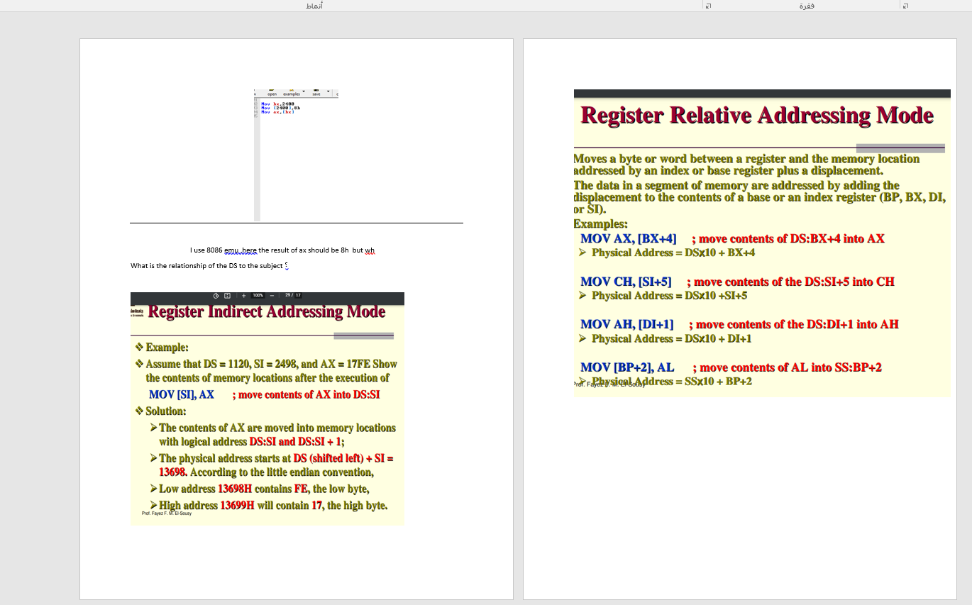 أنماط فقرة How How Register Relative Addressing Mode | Chegg.com