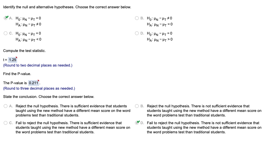 Solved A study of a new mathematics teaching methodology | Chegg.com