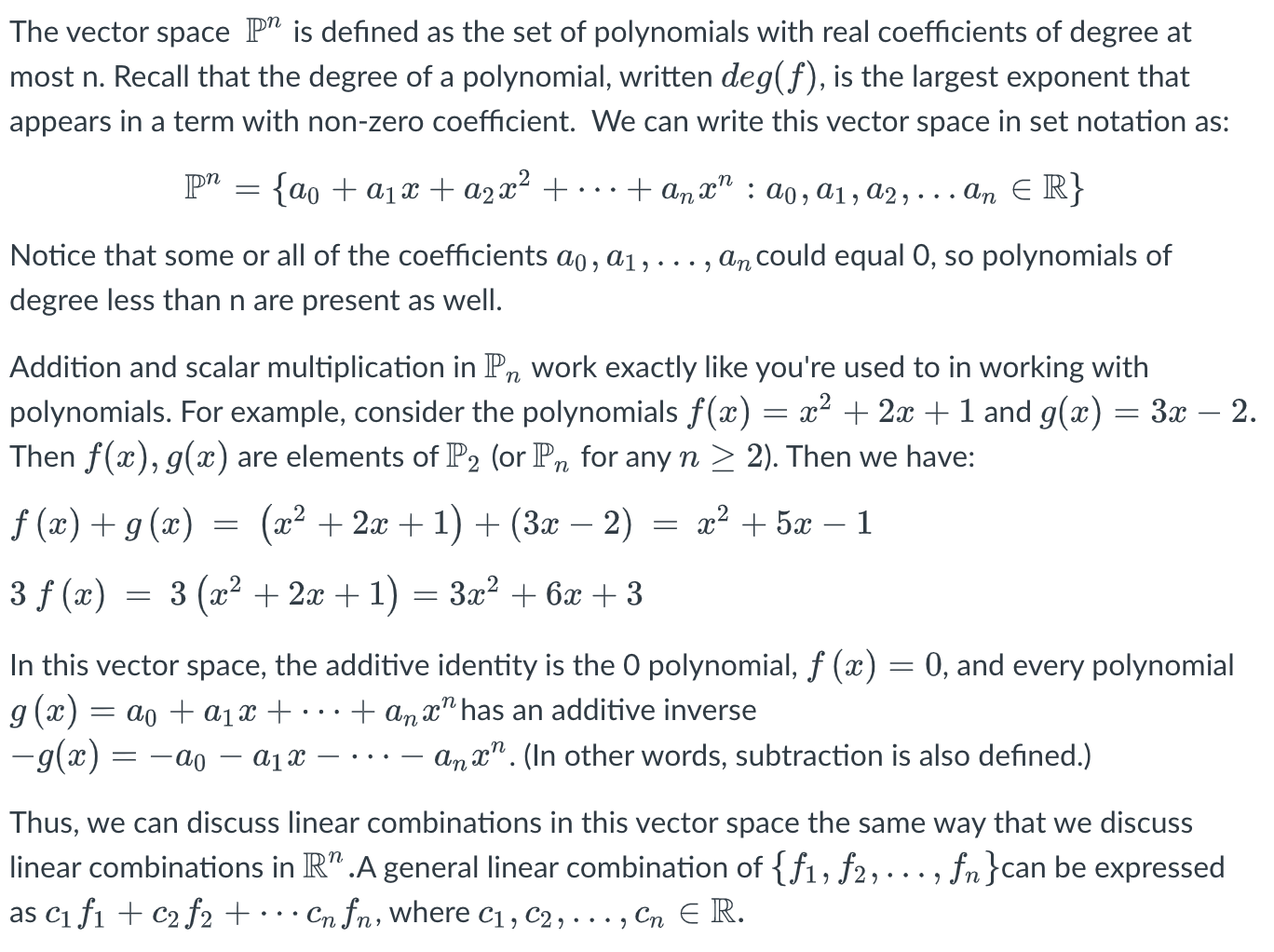 Solved The vector space Pn is defined as the set of | Chegg.com
