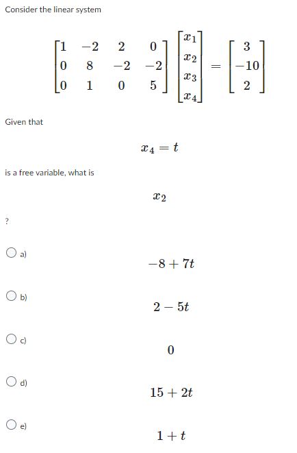 Solved Consider the linear system | Chegg.com