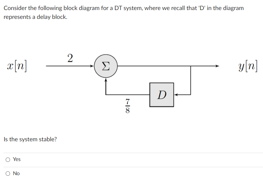 Solved Consider the following block diagram for a DT system, | Chegg.com