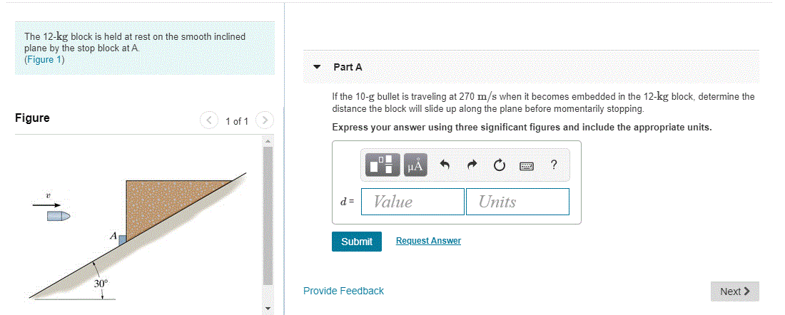 Solved The 12-kg block is held at rest on the smooth | Chegg.com