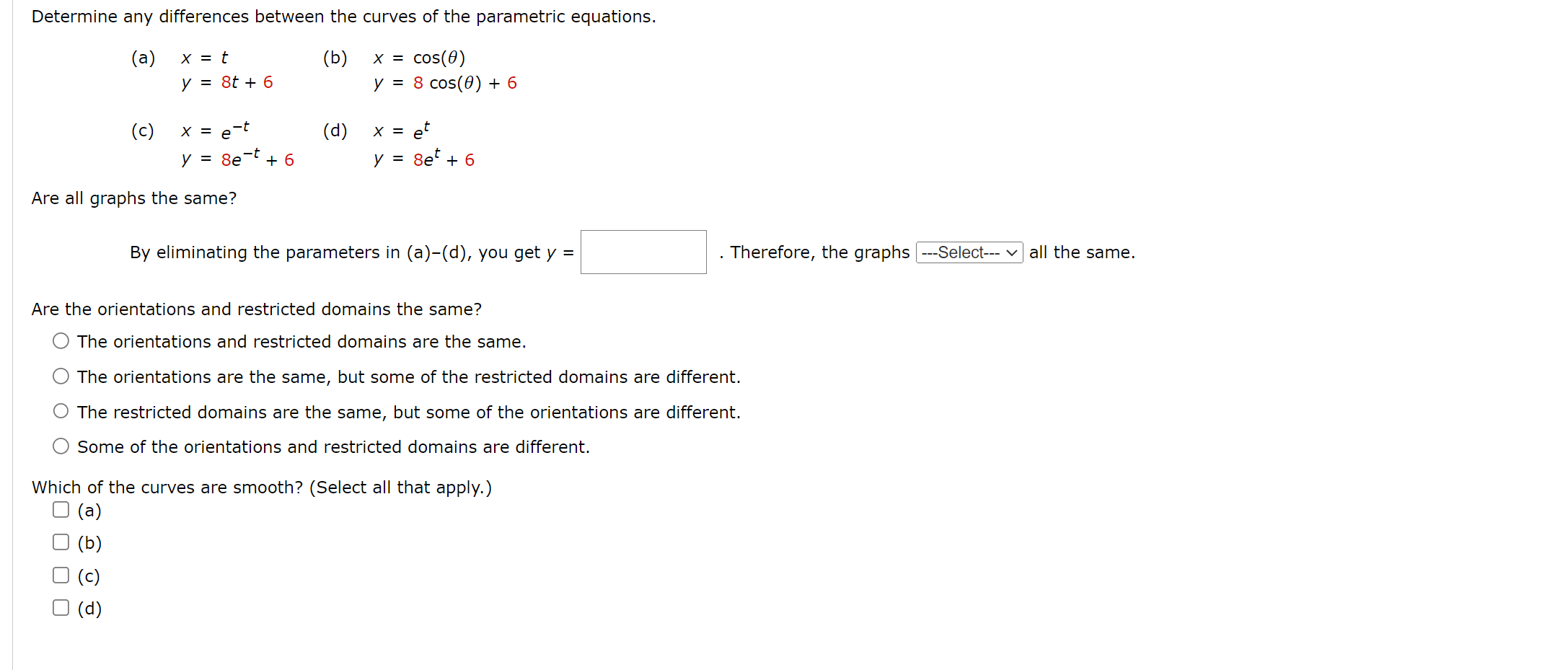 Solved Determine any differences between the curves of the | Chegg.com
