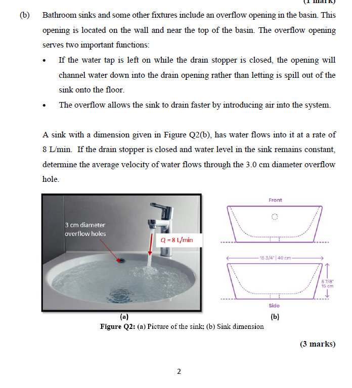 Solved (6) Bathroom sinks and some other fixtures include an | Chegg.com