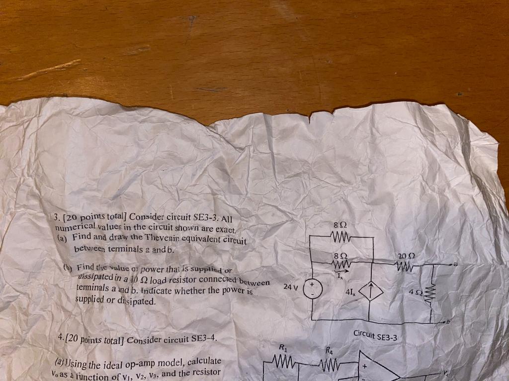[Solved]: 3. [20 points total] Consider circuit SE3-3. All