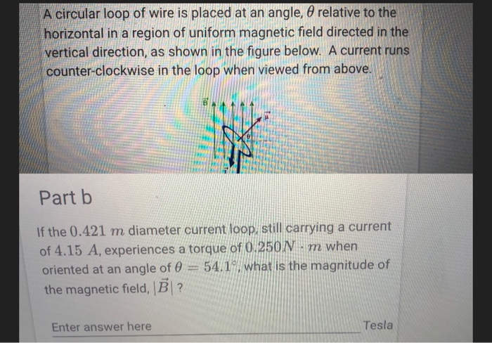 Solved A circular loop of wire is placed at an angle, θ | Chegg.com
