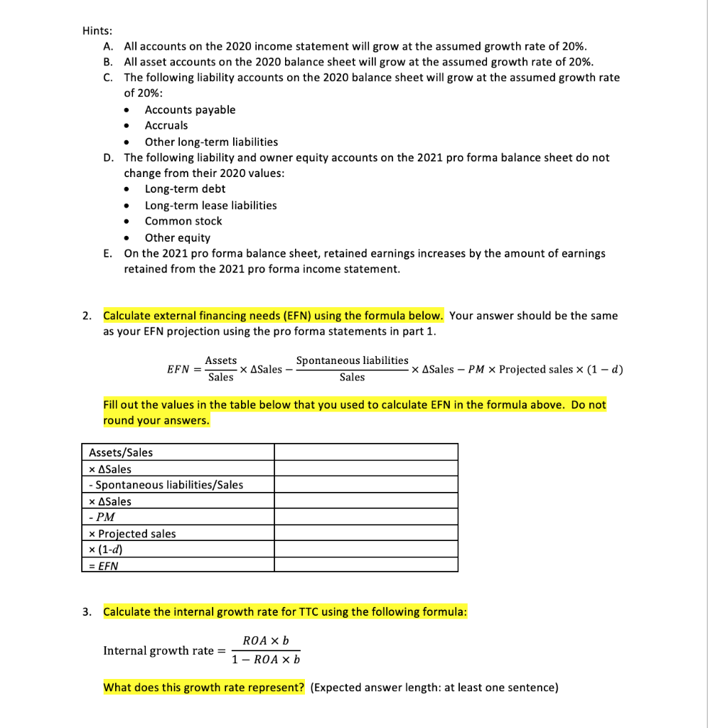 THE TORO COMPANY-FINANCIAL MODELING 1. Below are | Chegg.com
